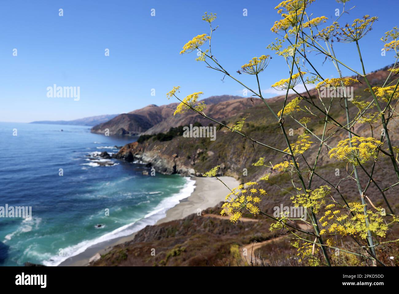 Views of the Big Creek Bridge on the Cabrillo Highway, located on the ...