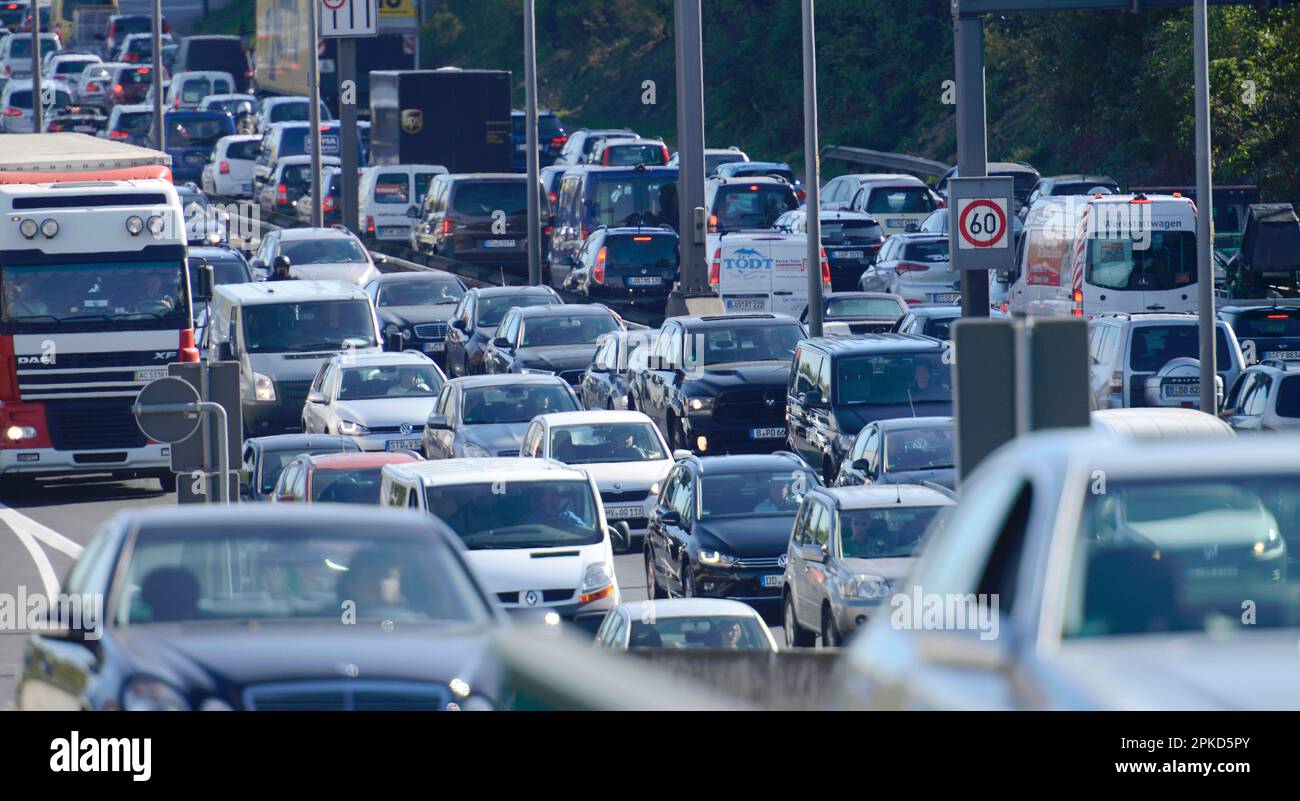 Traffic jam, city motorway, Wilmersdorf, Berlin, Germany Stock Photo ...