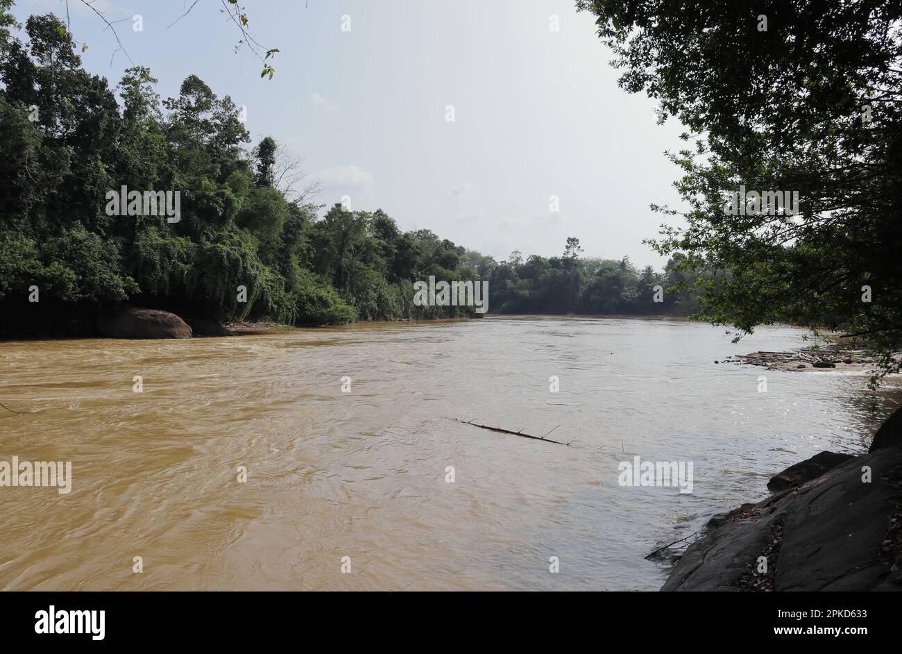 Mud water full with nutrients flowing away landscape view of the Kalu ...