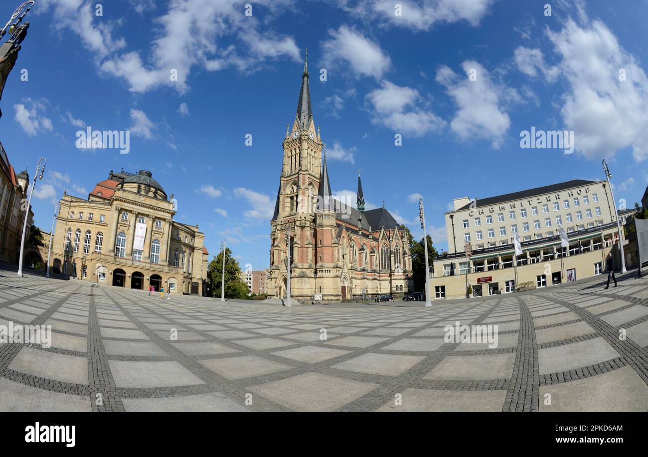 Opera House, St. Peter's Church, Hotel Chemnitzer Hof, Theaterplatz ...