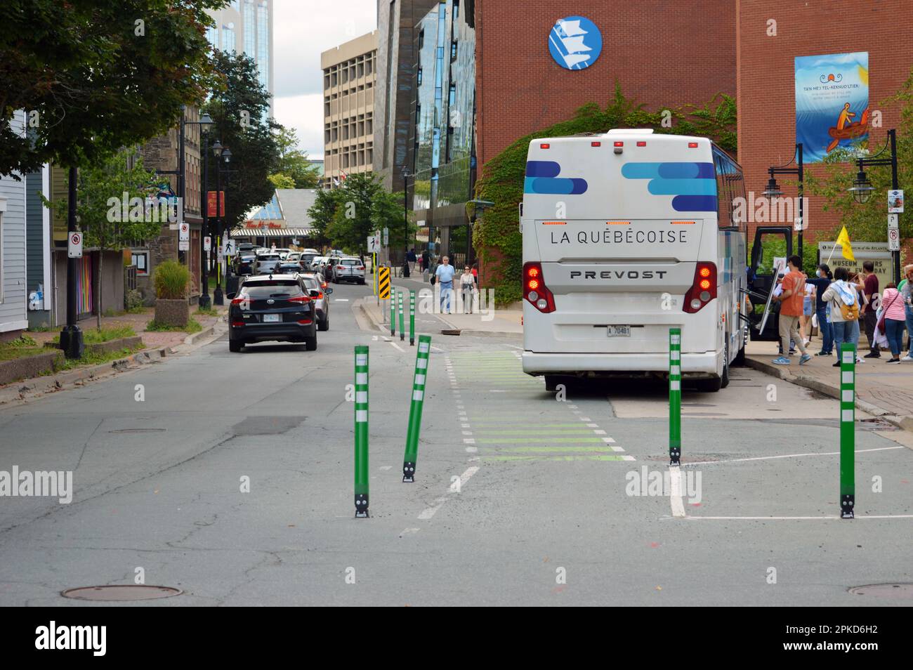 Lower Water Street bike lane next to the Maritime Museum of the ...