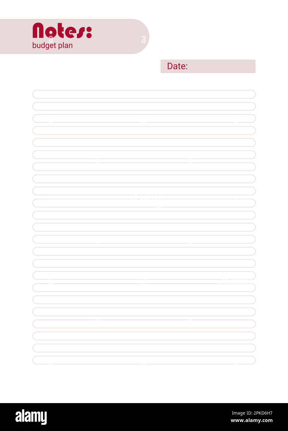 Notes of personal monthly budget planner, vector illustration Stock ...