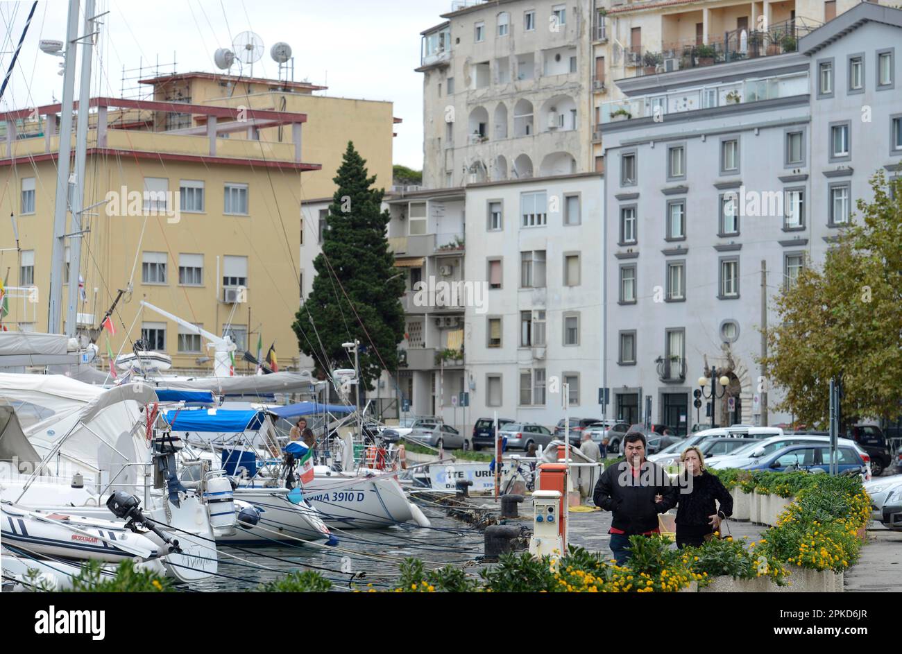 Port, Via Bausan, Old Town, Gaeta, Lazio, Italy Stock Photo - Alamy