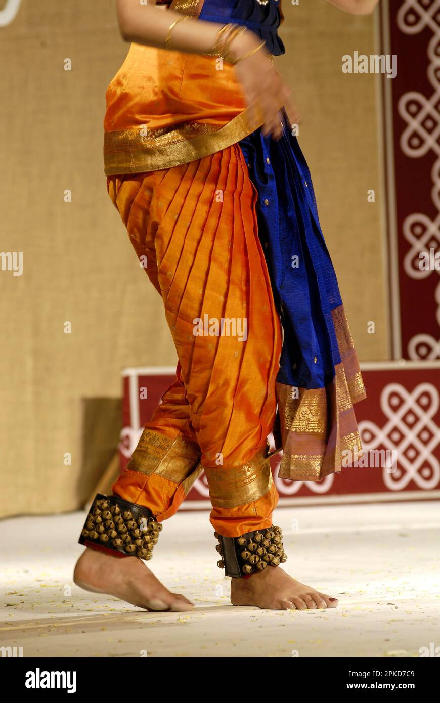 Bharatanatyam, classical dance of Tamil Nadu, India, Asia. Anklet brace ...