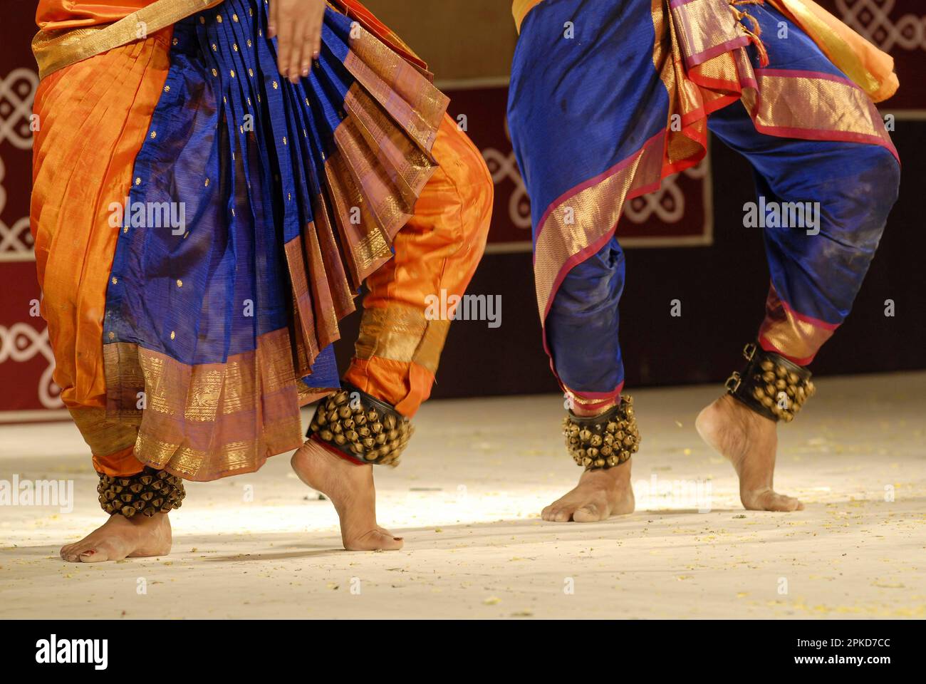 Bharatanatyam, classical dance of Tamil Nadu, India, Asia. Anklet brace ...