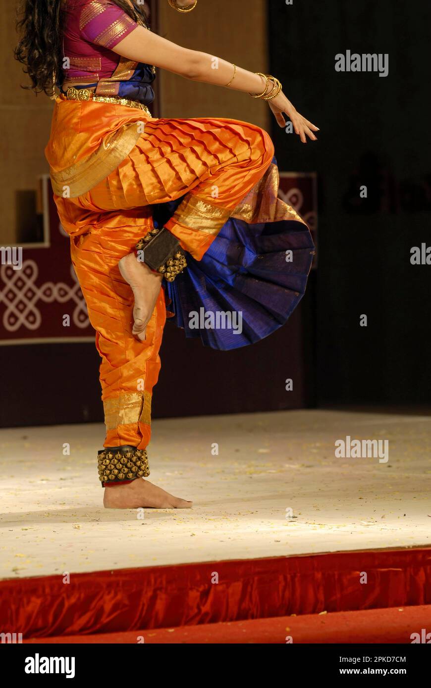 Bharatanatyam, classical dance of Tamil Nadu, India, Asia. Anklet brace ...