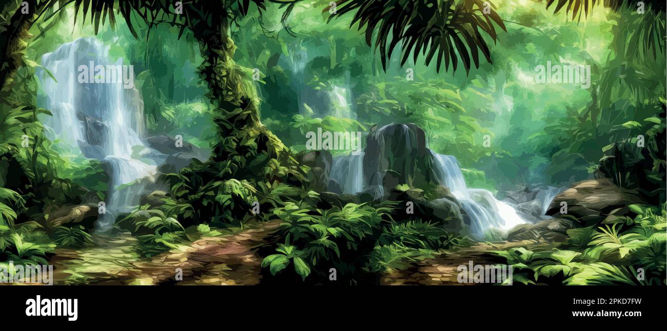 Tropical forest in backwater Stock Vector Images - Alamy