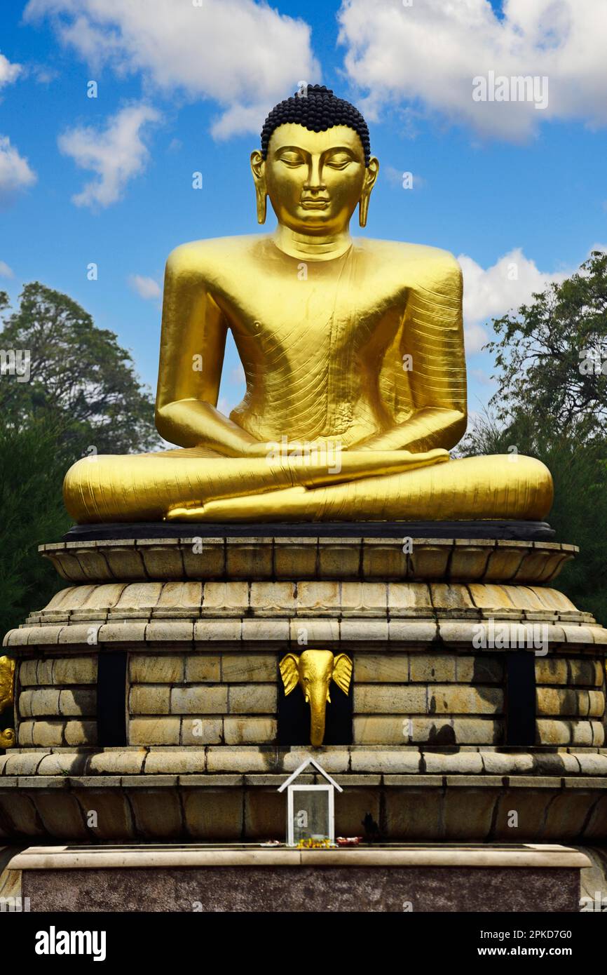 Golden Buddha statue in Viharamahadevi Park in the centre of Colombo ...