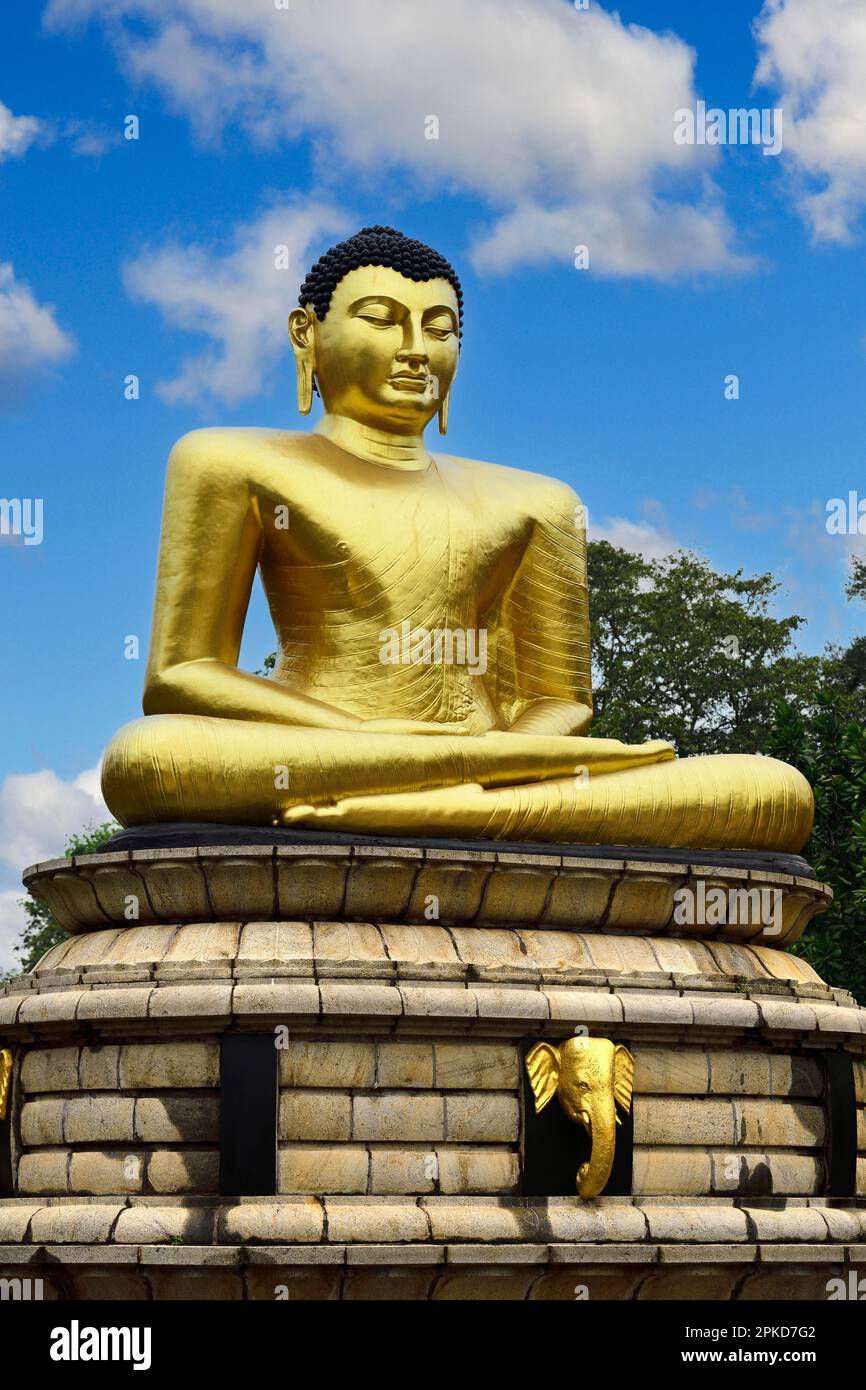 Golden Buddha statue in Viharamahadevi Park in the centre of Colombo ...