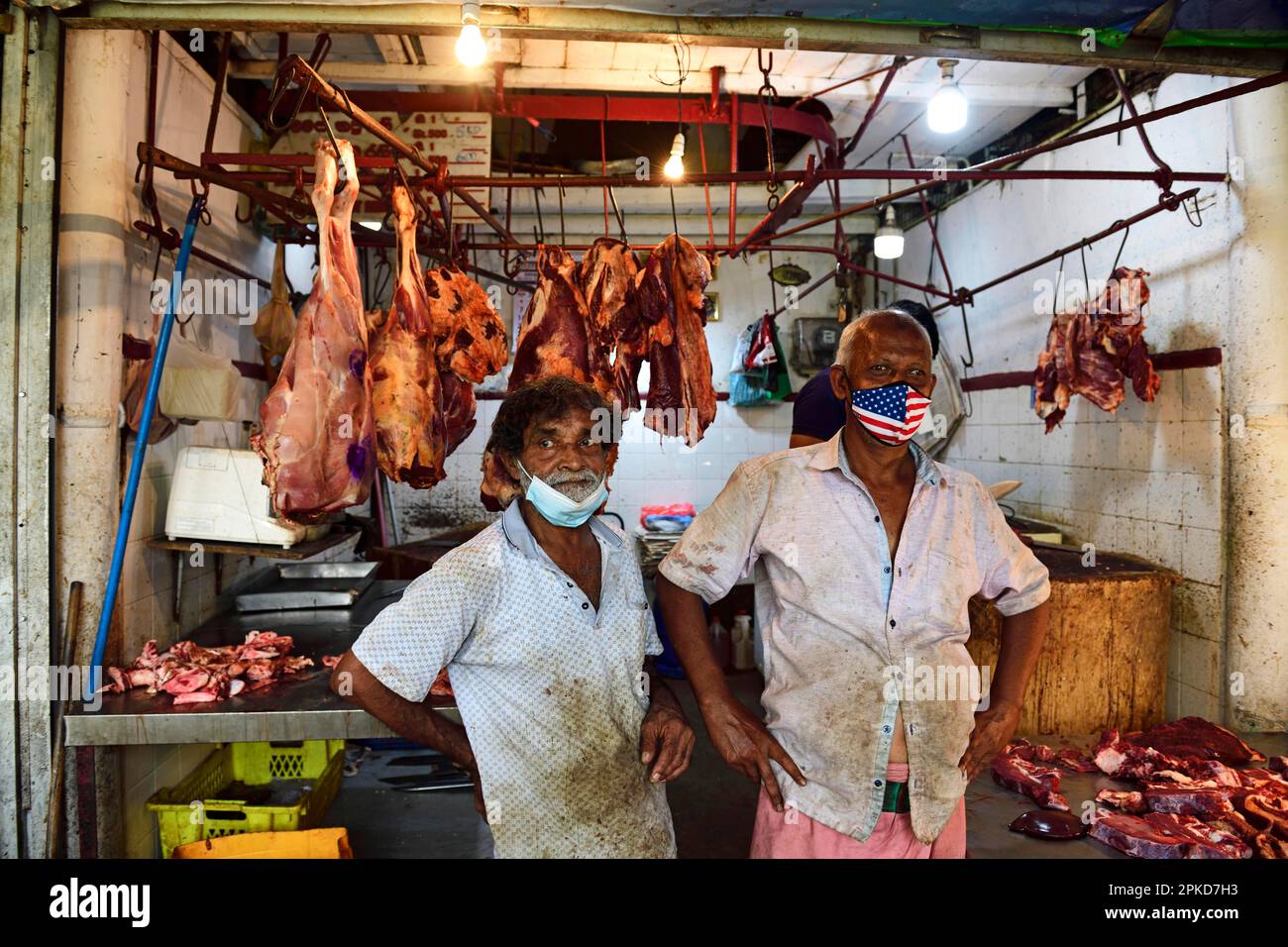 Butchers shop in the market in Kandy, Sri Lanka Stock Photo - Alamy