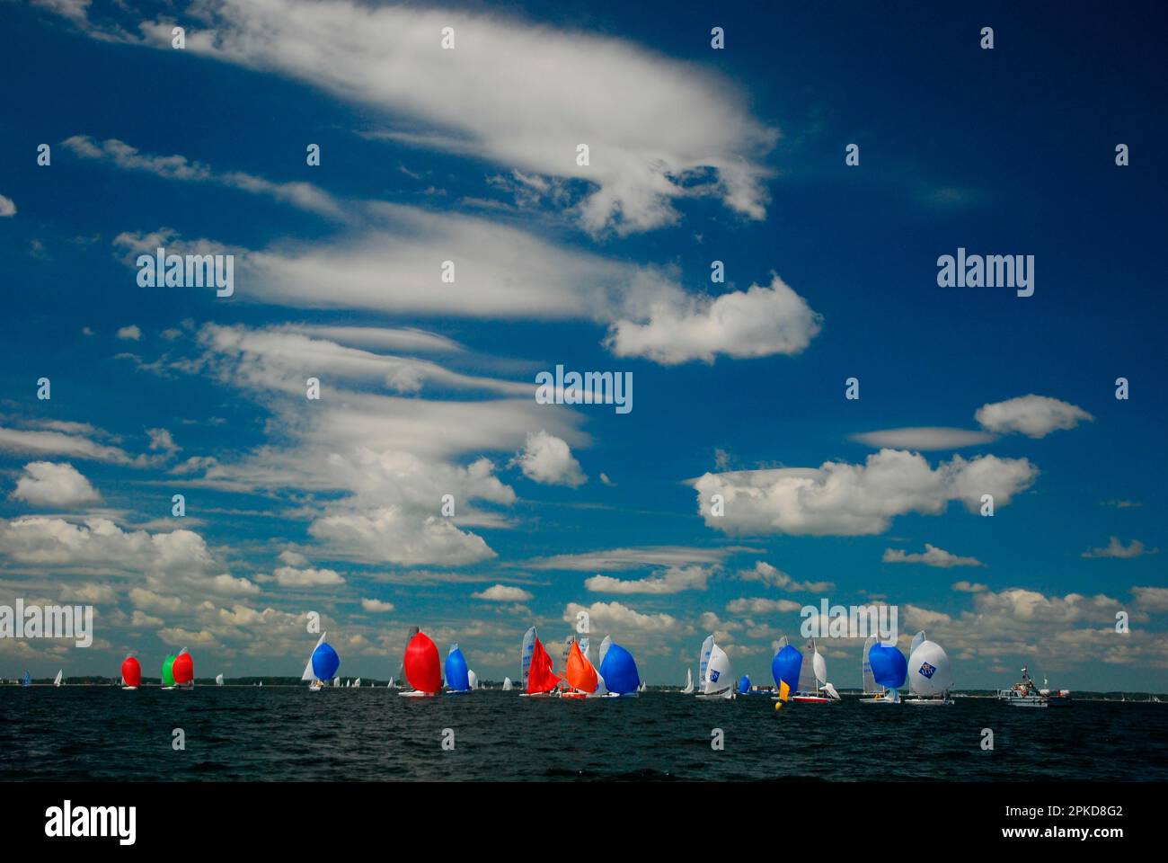 Baltic Sea, sailing boats, regatta, Kiel Bay, spinnaker Stock Photo - Alamy