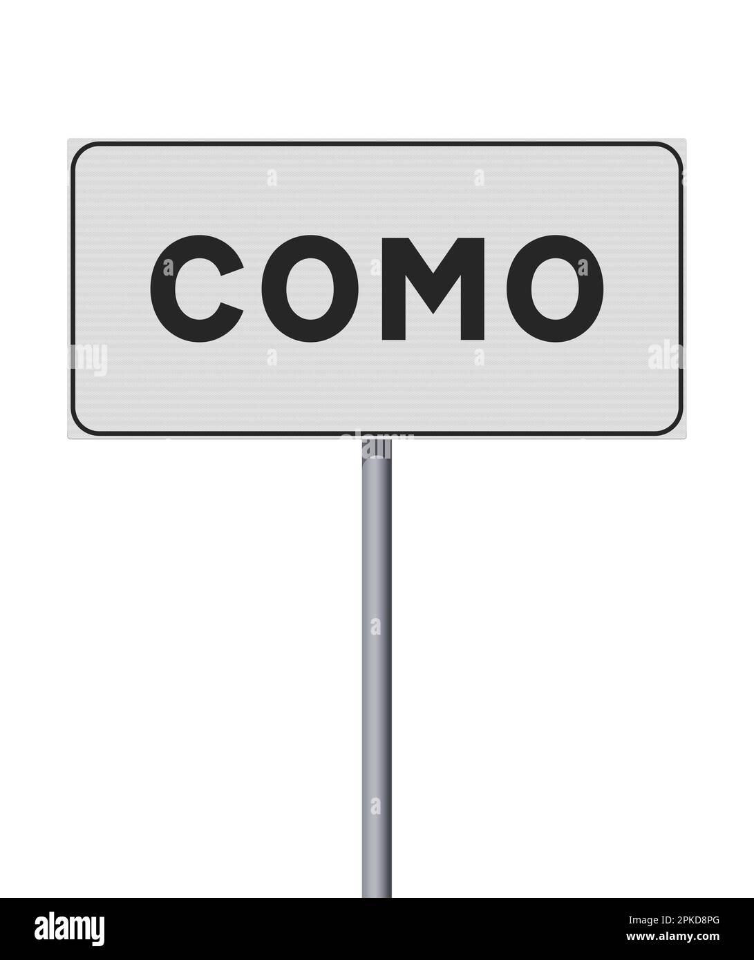 Vector illustration of the City of Como (Italy) entrance white road ...