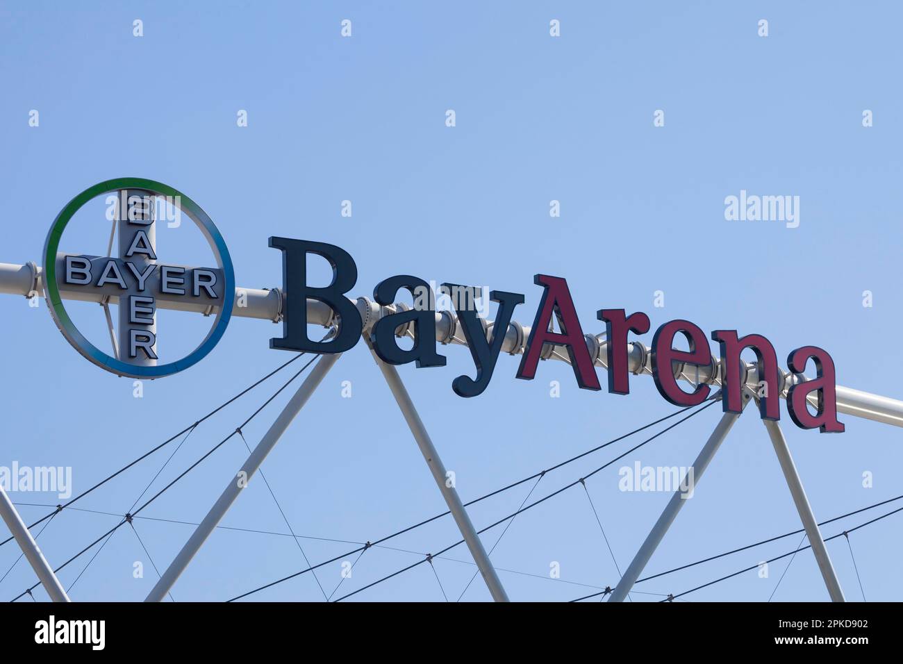 BayArena lettering, Bayer Cross, football stadium, Bayer 04 Leverkusen ...
