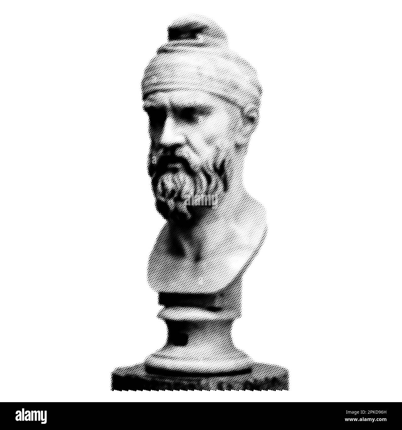 Greece modern statue collage. Design element in trendy dotted pop art ...