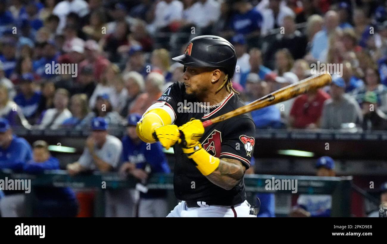 Arizona Diamondbacks' Ketel Marte starts his swing during the first ...