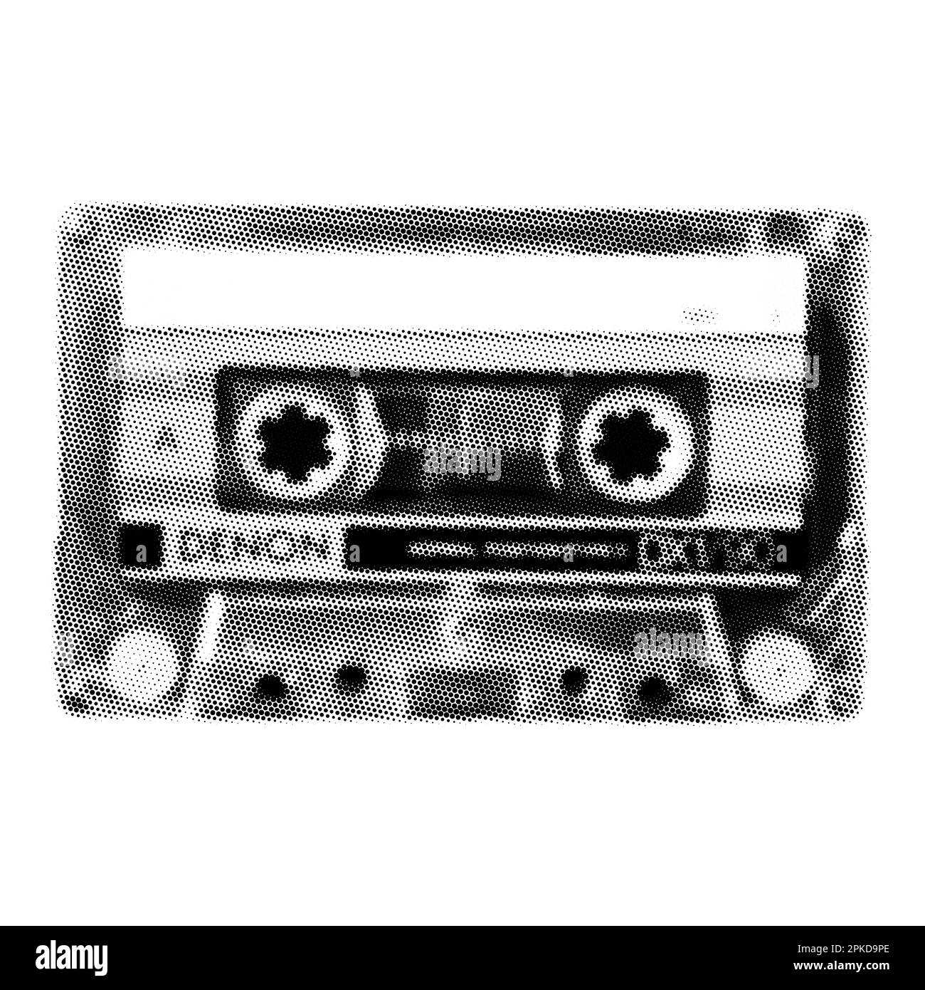 Cassette collage. Design element in trendy dotted pop art style. Retro ...