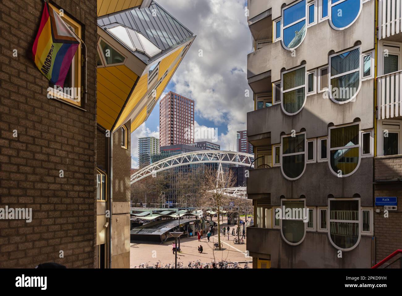 27 March 2023, Rotterdam, Netherlands, Cube houses or Kubuswoningen in ...