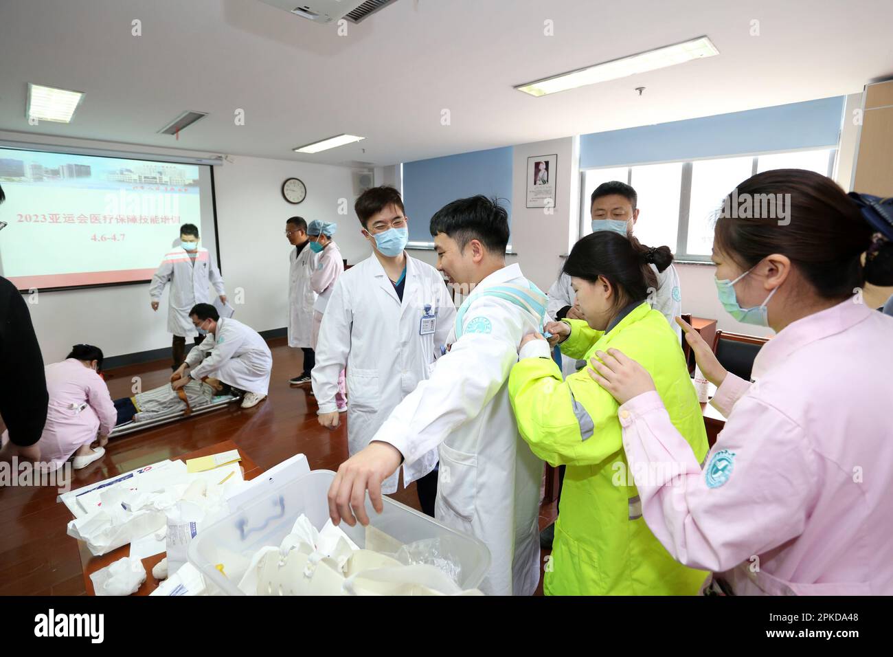 HANGZHOU, CHINA - APRIL 7, 2023 - Medical staff receive training on ...