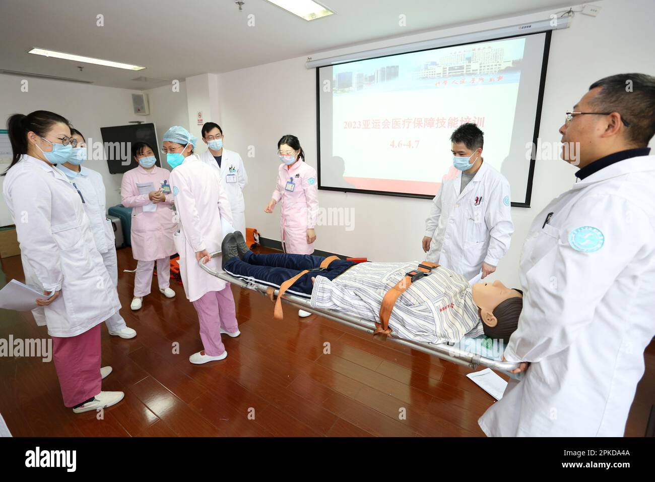 HANGZHOU, CHINA - APRIL 7, 2023 - Medical staff receive training on ...