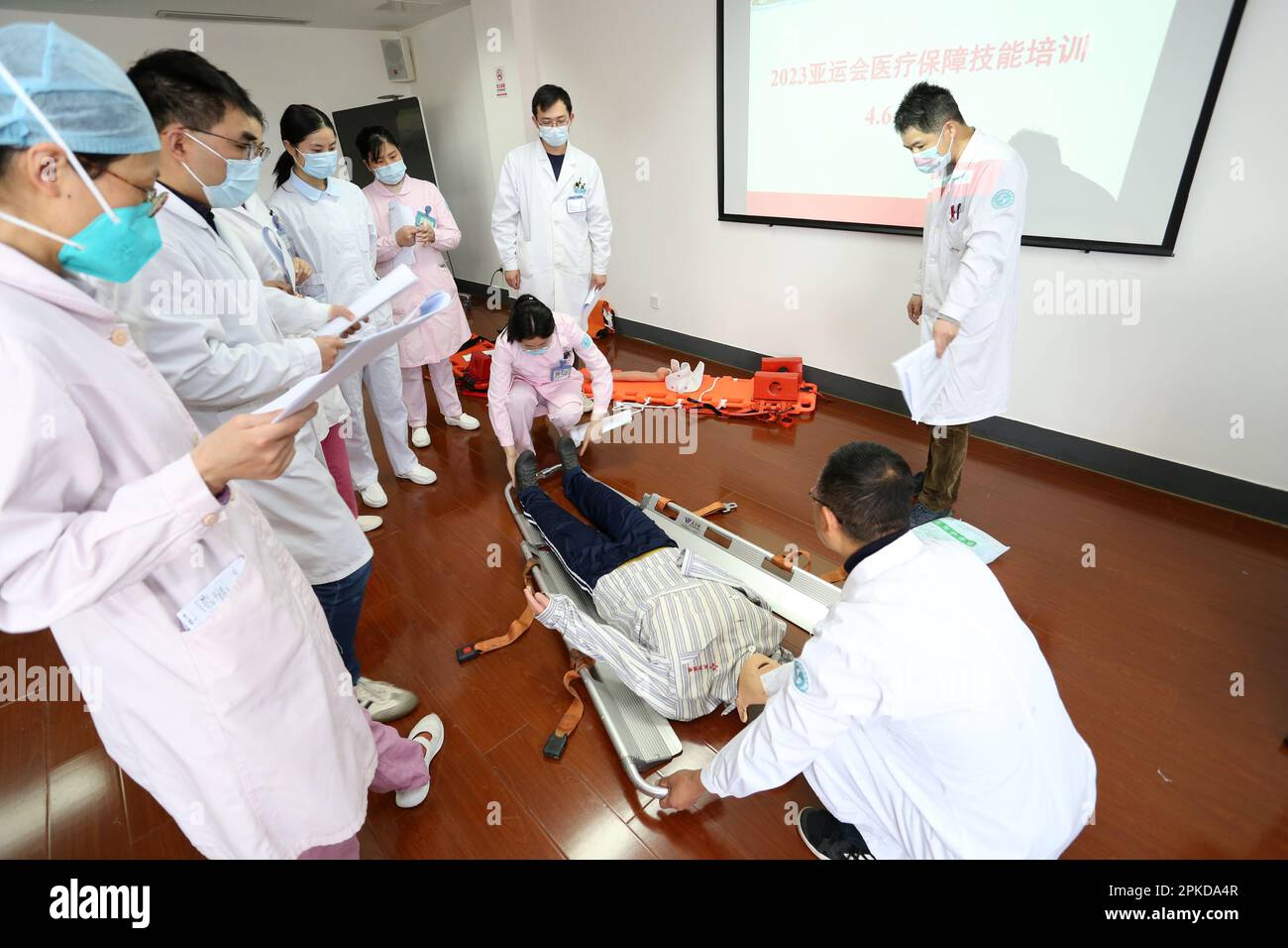 HANGZHOU, CHINA - APRIL 7, 2023 - Medical staff receive training on ...