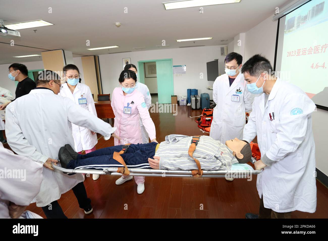 HANGZHOU, CHINA - APRIL 7, 2023 - Medical staff receive training on ...