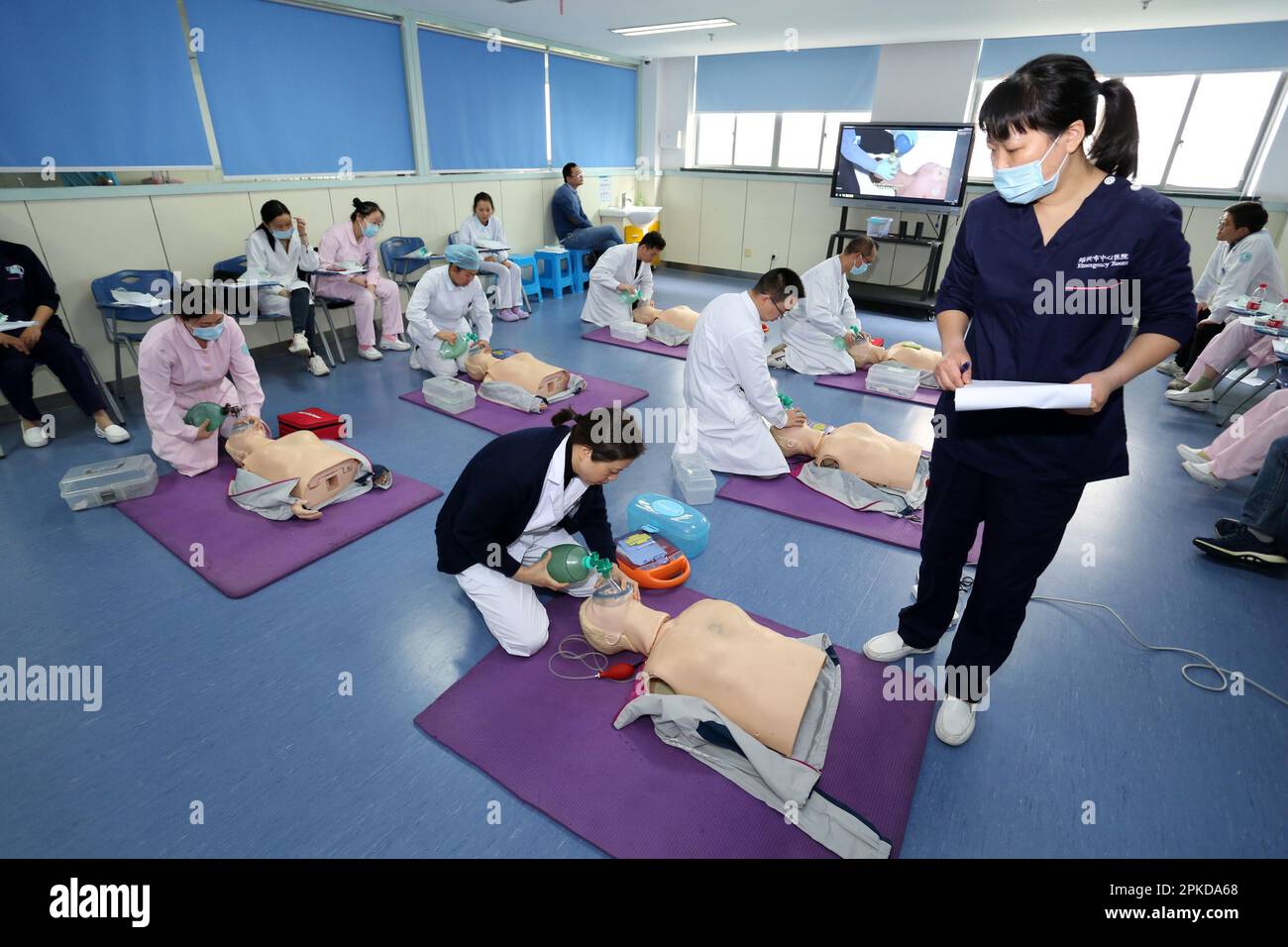 HANGZHOU, CHINA - APRIL 7, 2023 - Medical staff receive training on ...