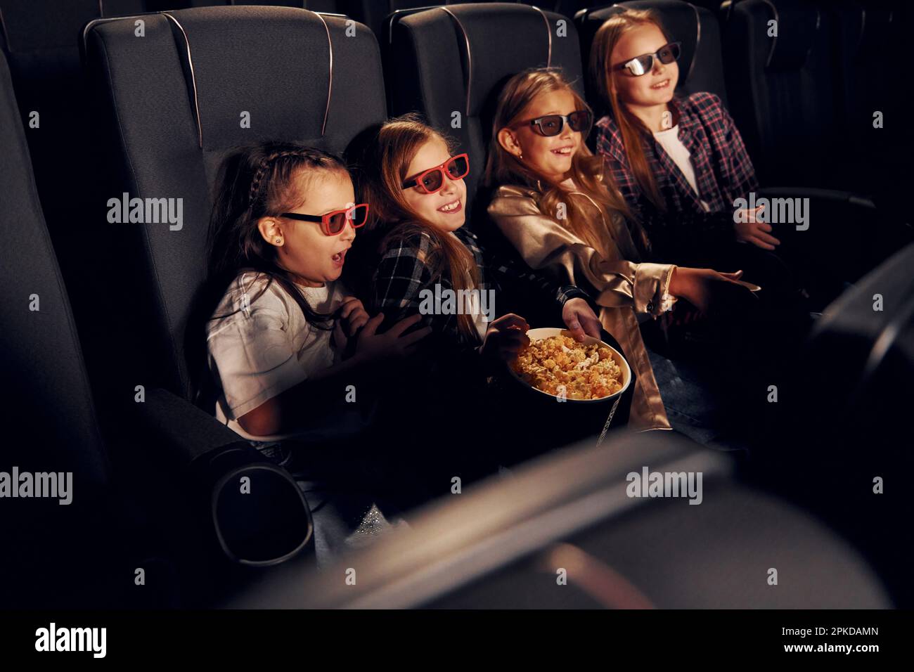 Group people having fun cinema hi-res stock photography and images - Alamy