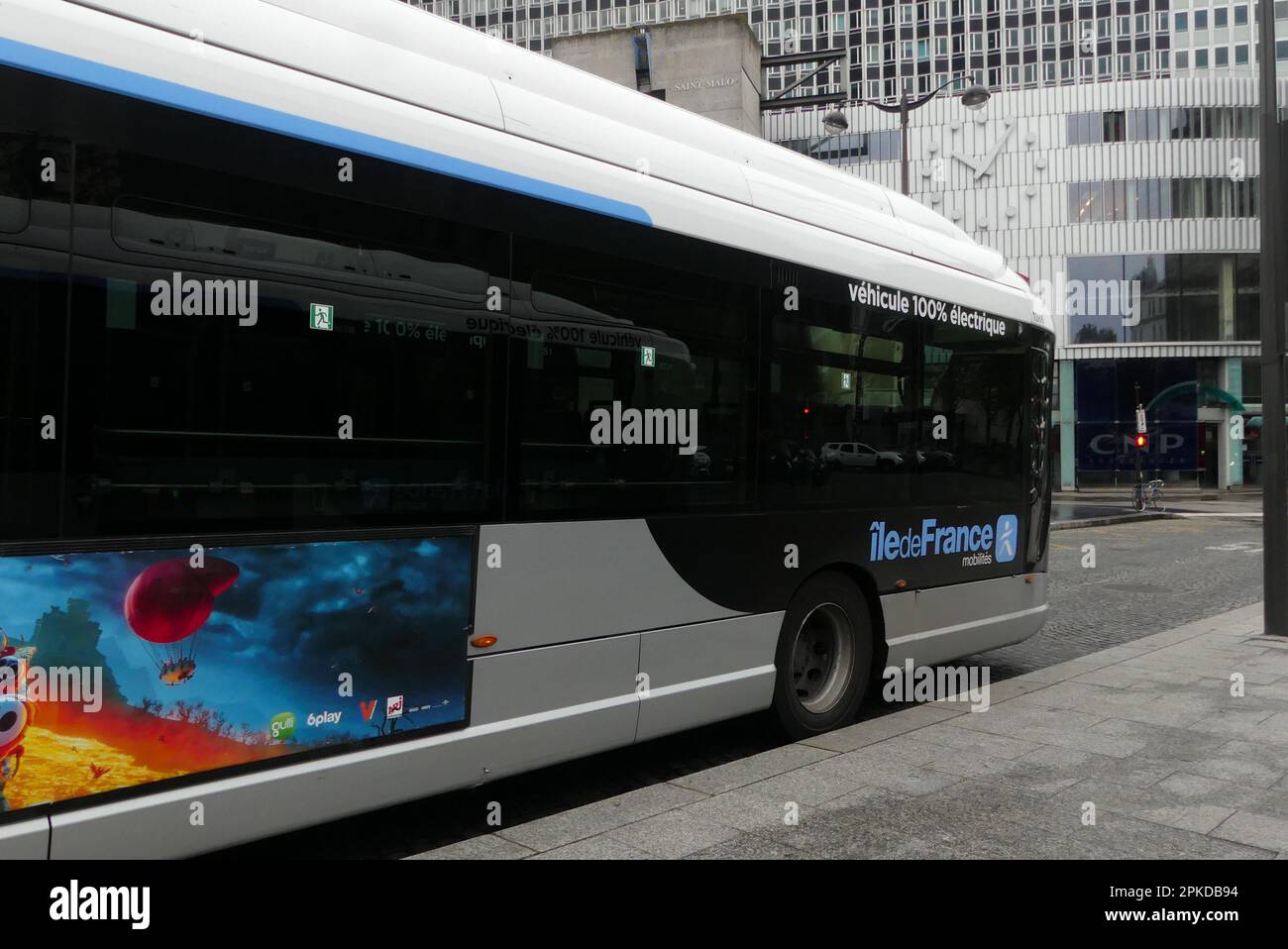 Paris, France. April 02. 2023. RATP public transport. Electric bus used ...