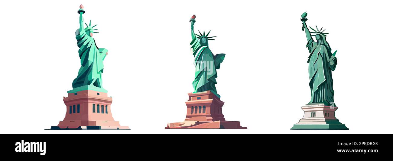 set vector illustration of The Statue of Liberty memory day concept ...