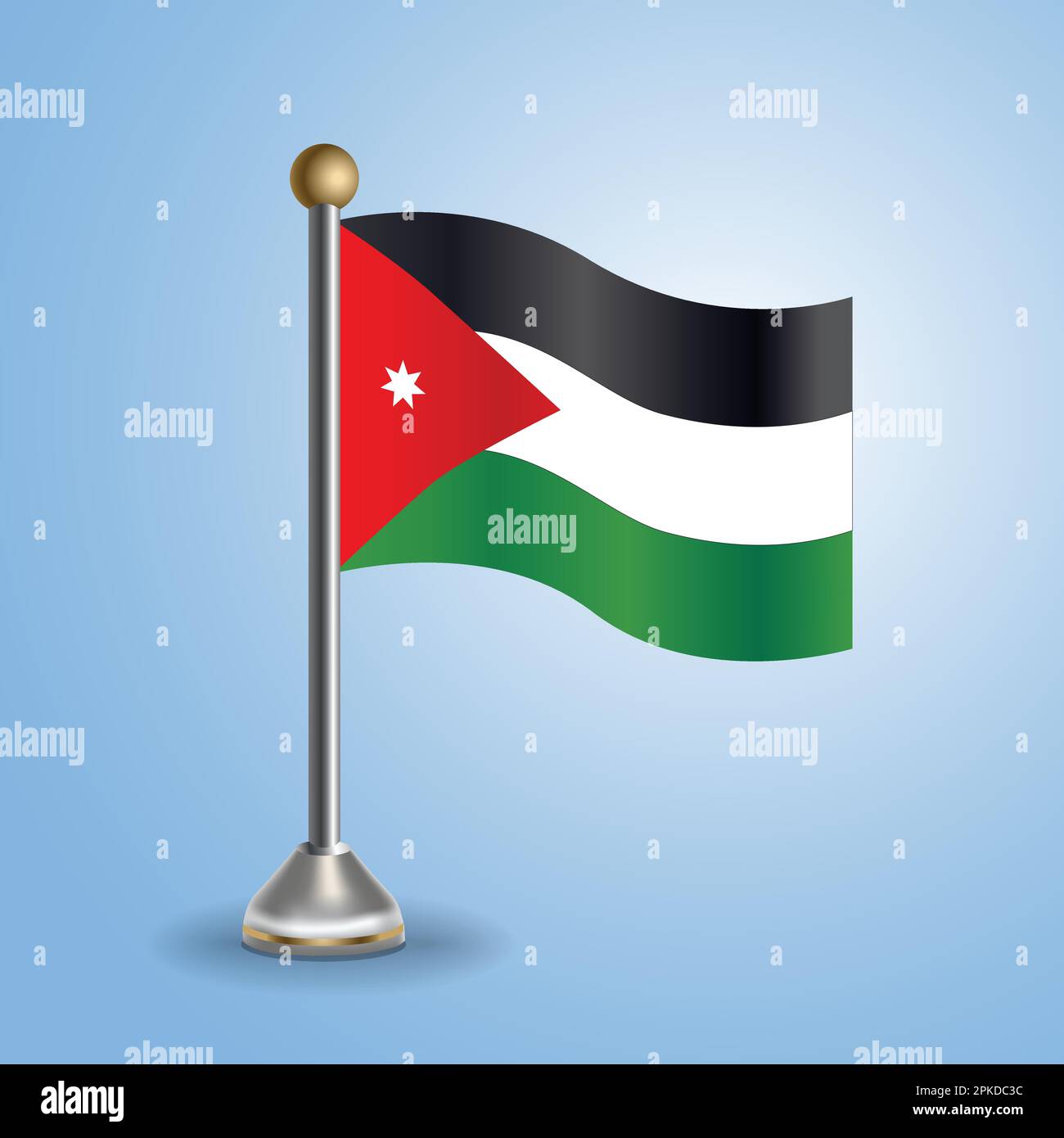 State table flag of Jordan. National symbol, vector illustration Stock ...