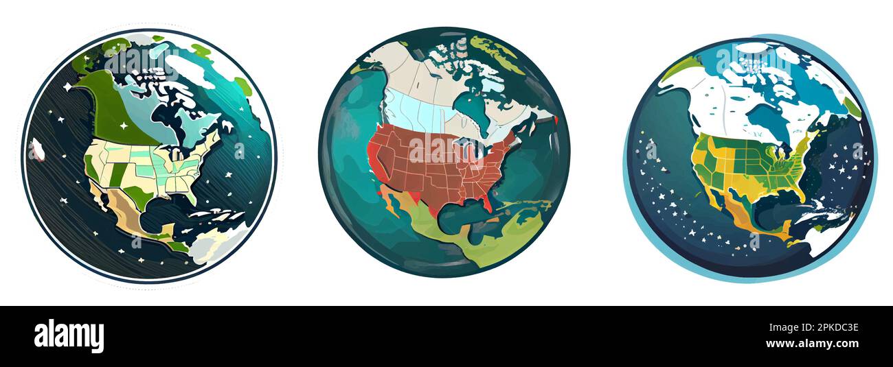 set vector illustration of earth globe ball isolated on white Stock ...