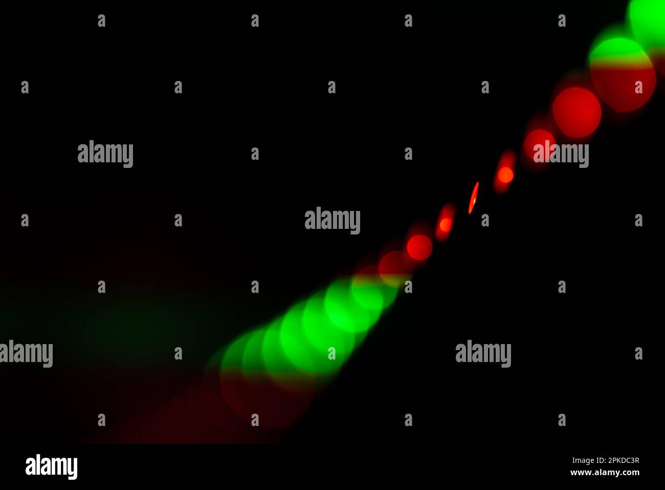 Bokeh effect of red green LED stripe lights. Abstract blurred photo ...