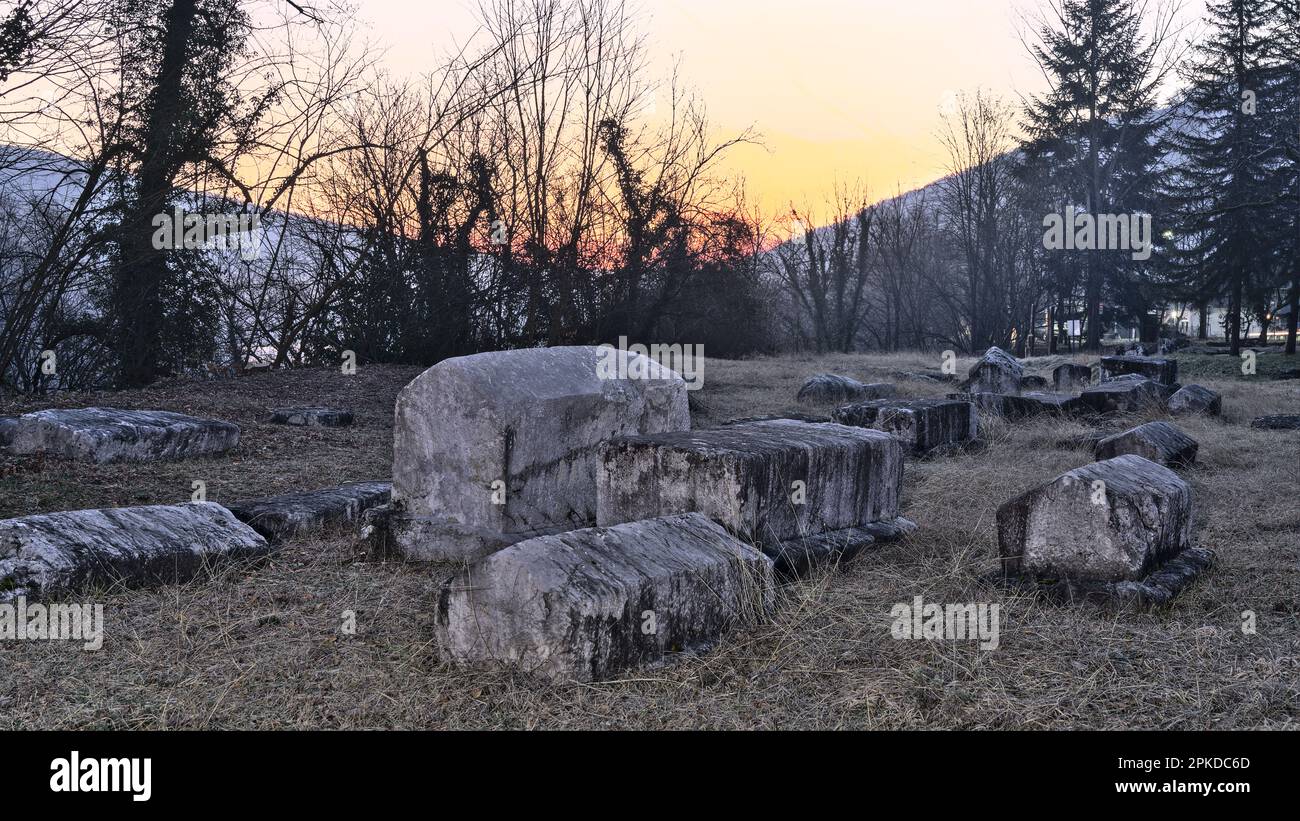 Peručac, Bajina Bašta, Serbia – February 2023: Necropolis with medieval ...