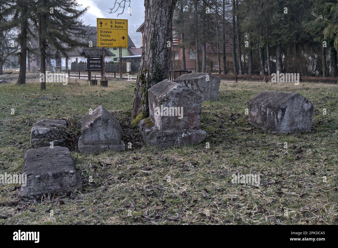 Peručac, Bajina Bašta, Serbia – February 2023: Necropolis with medieval ...