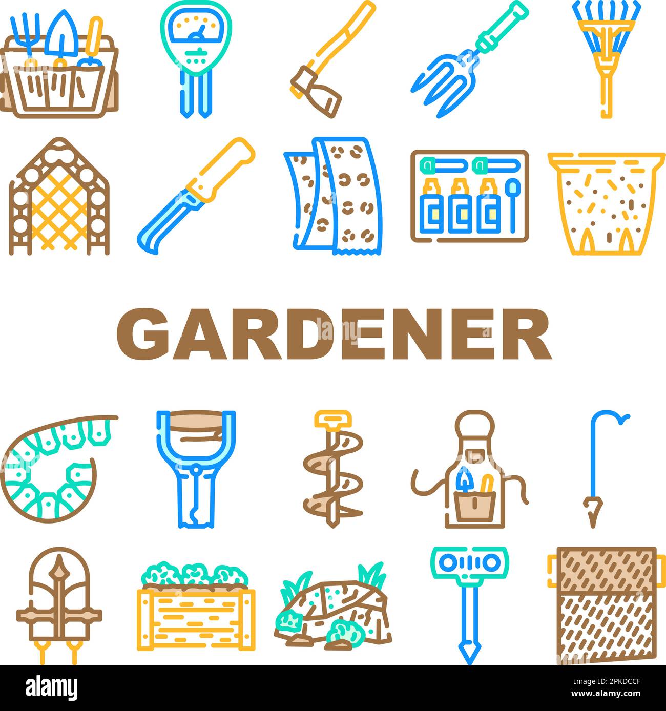 garden plant tree nature seed icons set vector Stock Vector Image & Art ...