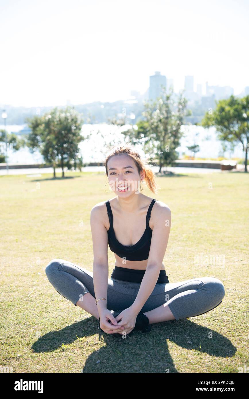 Person stretching grass hi-res stock photography and images - Alamy