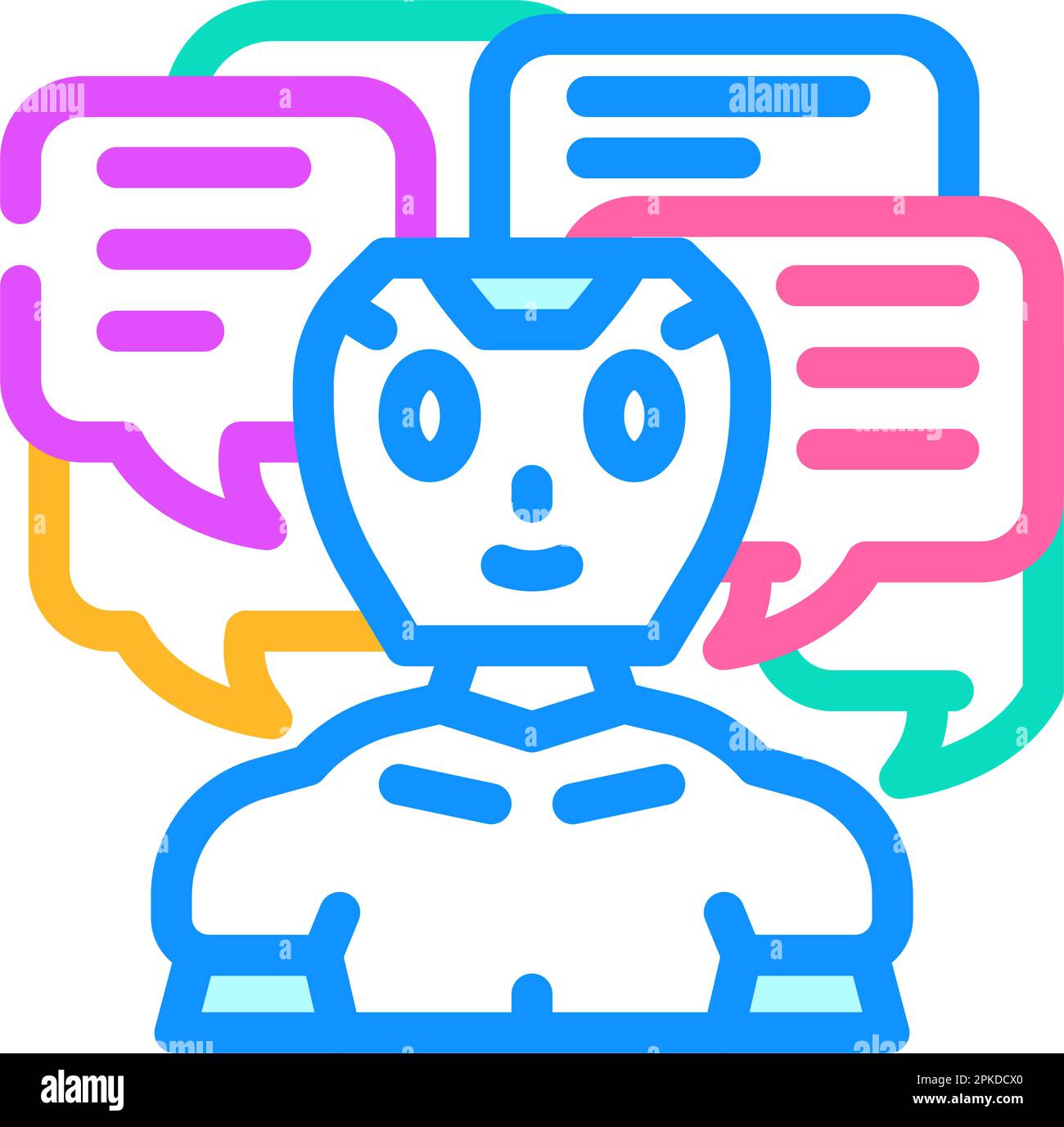 conversation chat bot color icon vector illustration Stock Vector Image ...
