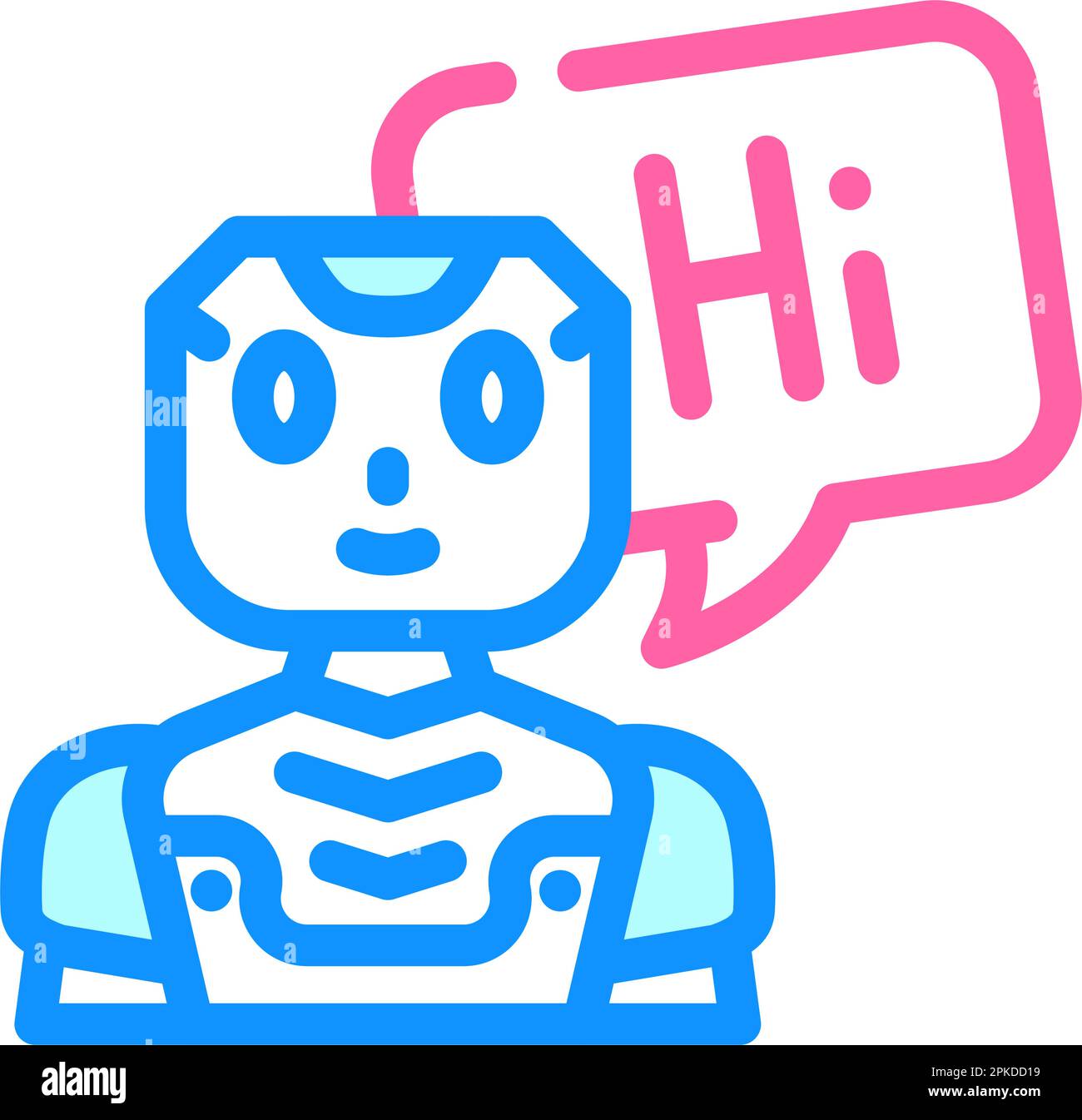 assistant chat bot color icon vector illustration Stock Vector Image ...