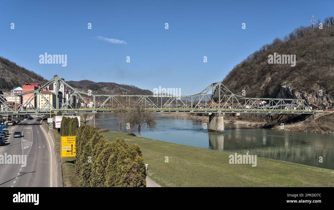Zvorrnik, Bosnia and Herzegovina – February 2023: Zvornik, River Drina ...