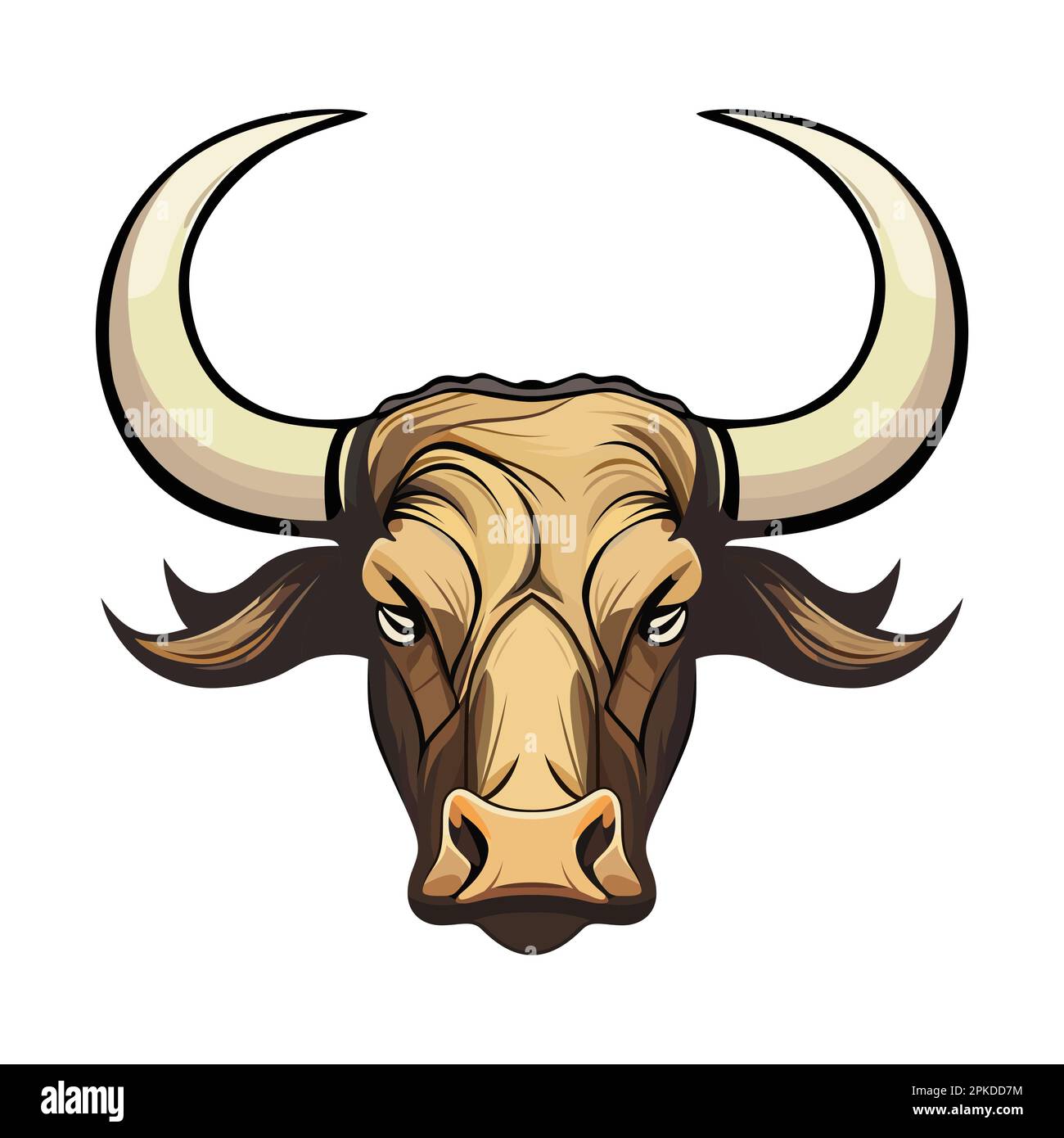 Bull head logo design. Abstract drawing bull face. Cute bull face with ...
