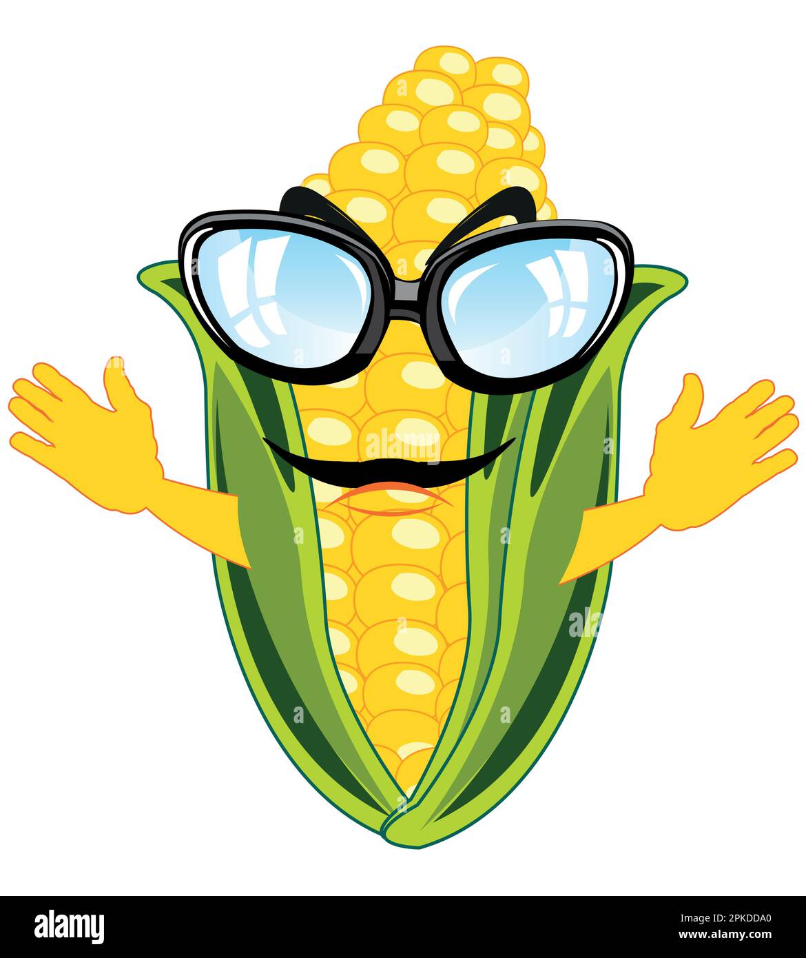 Cob of the corn cartoon on white background is insulated Stock Vector ...