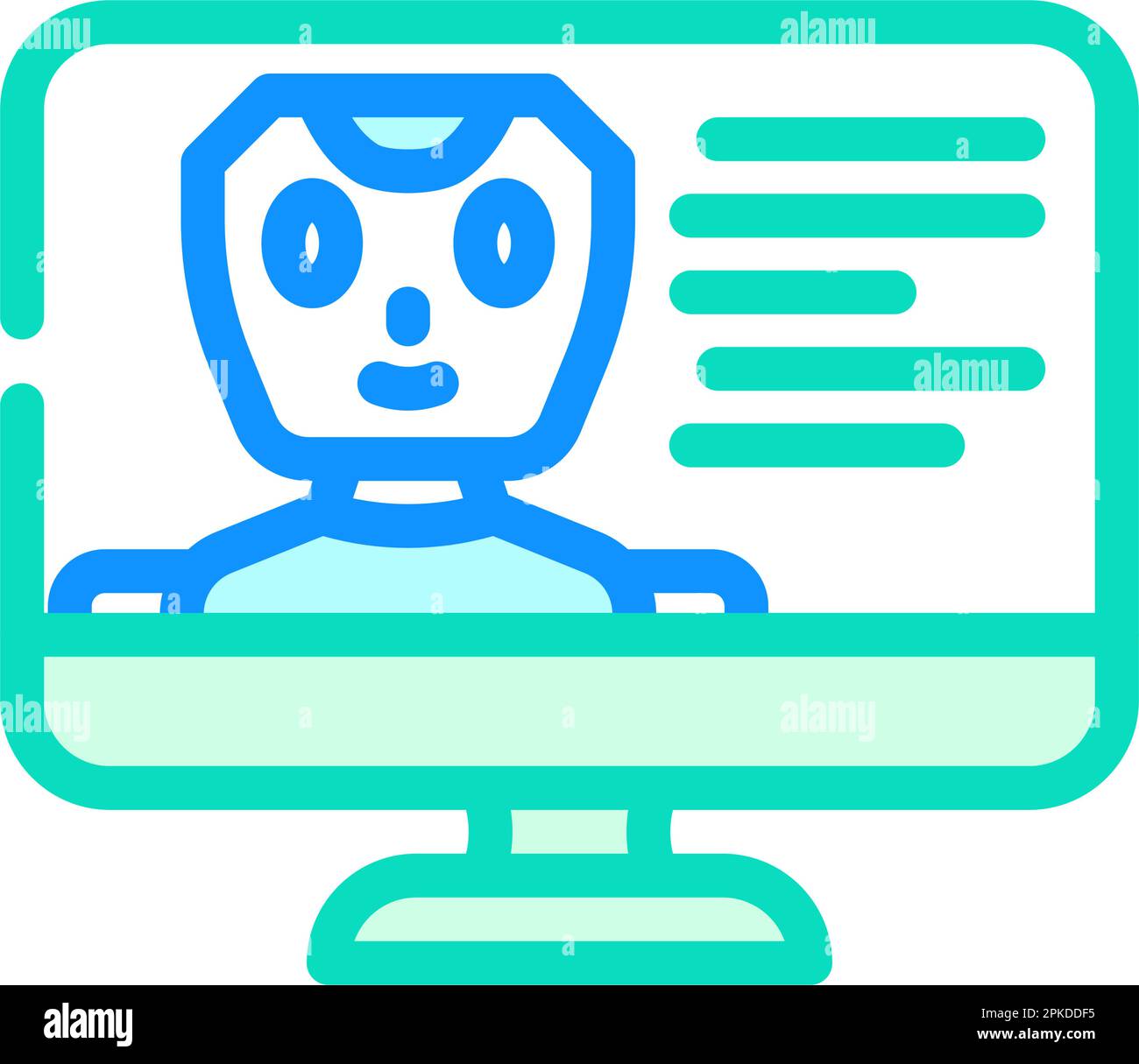 virtual chat bot color icon vector illustration Stock Vector Image ...