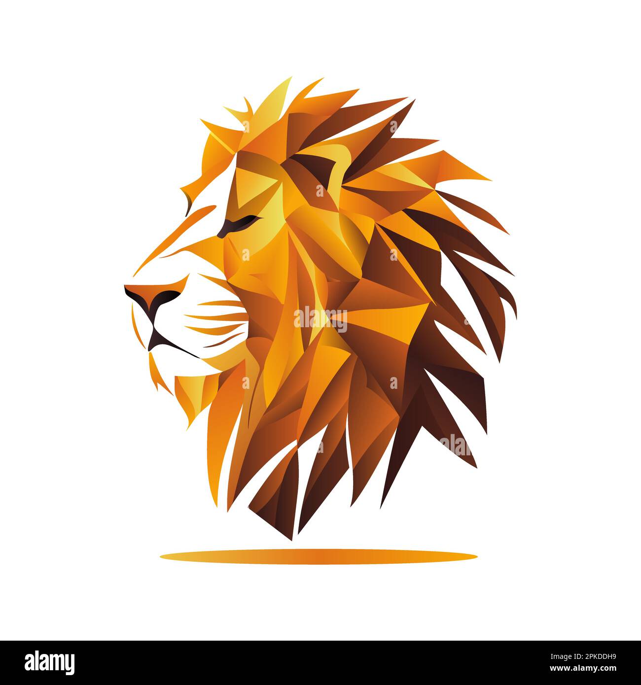 Lion logo design. Abstract colorful polygon lion head. Calm lion face ...