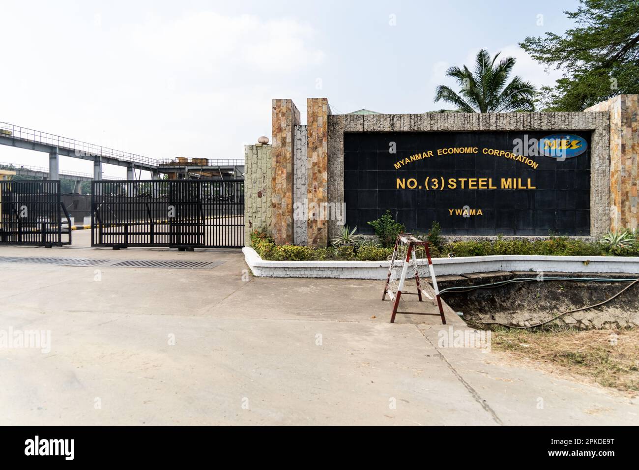 Yangon, Myanmar. 07th Apr, 2023. View of the entrance of No. 3 Steel ...
