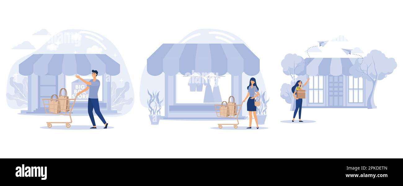 Retail shop concept, Big box discounter, anchor and isolated store ...