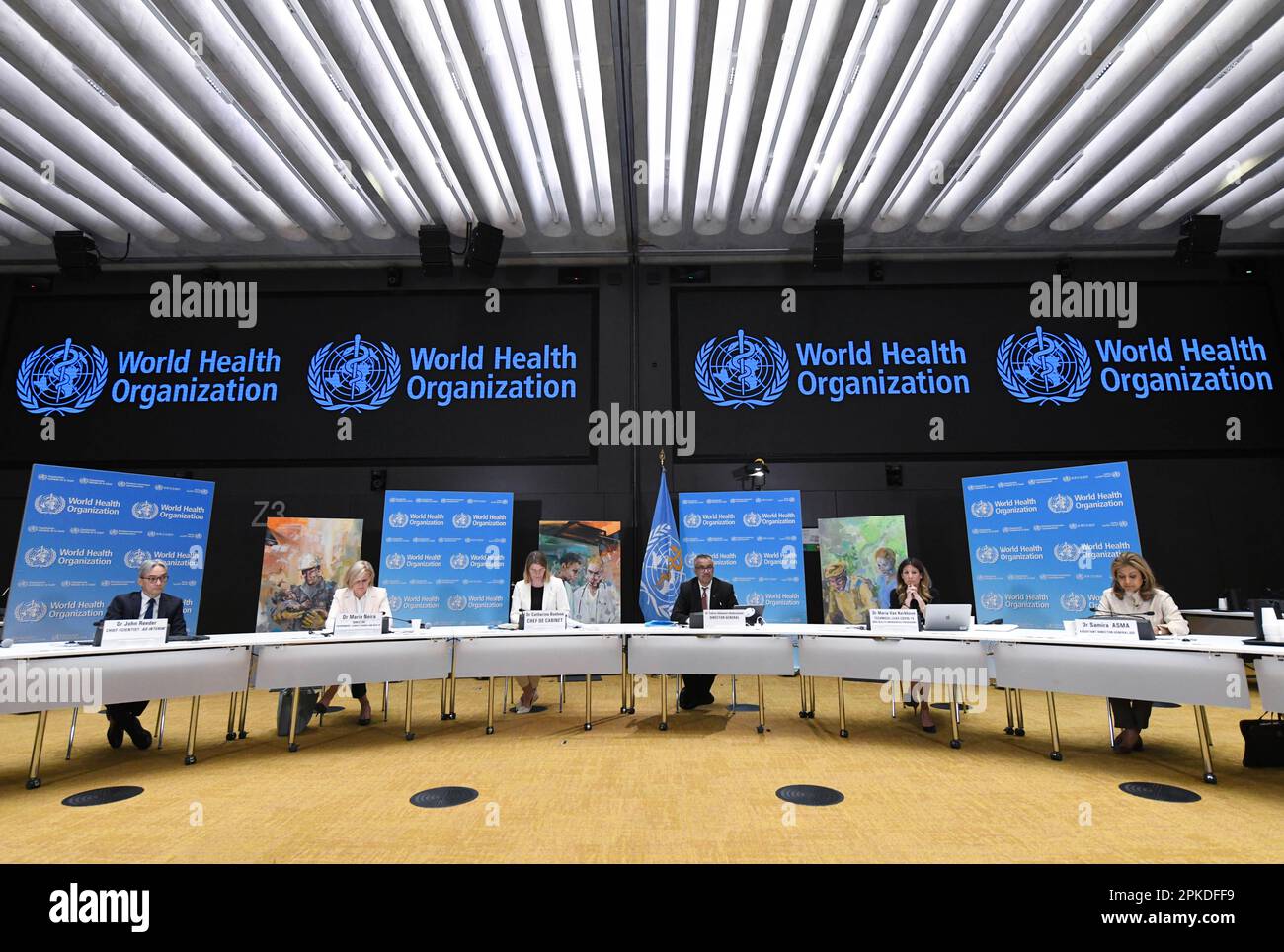 Geneva. 6th Apr, 2023. This photo taken on April 6, 2023 shows a press ...