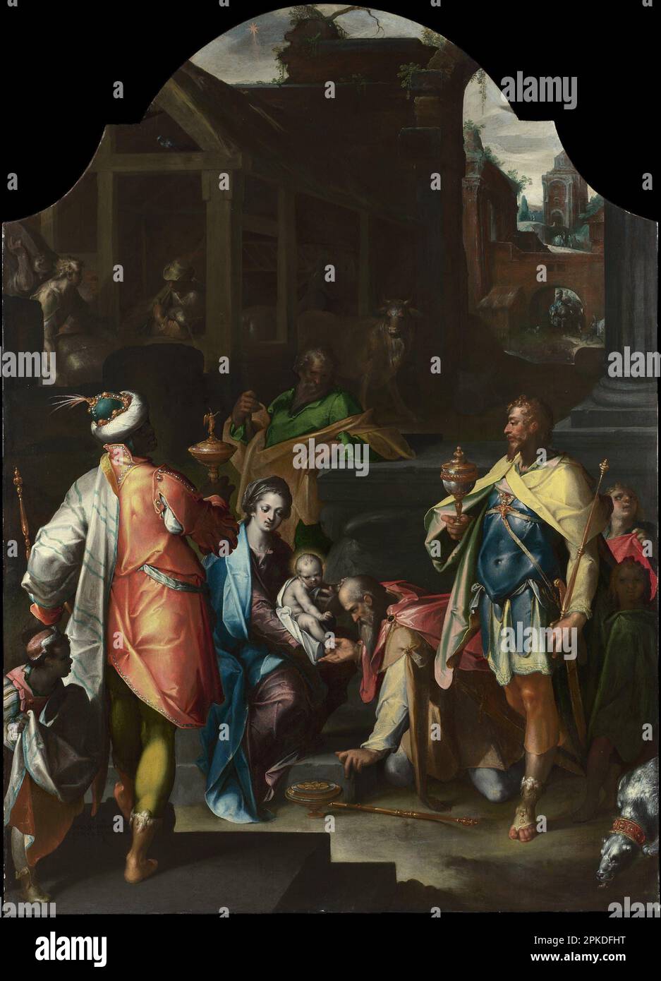 The Adoration of the Kings circa 1595 by Bartholomeus Spranger Stock ...