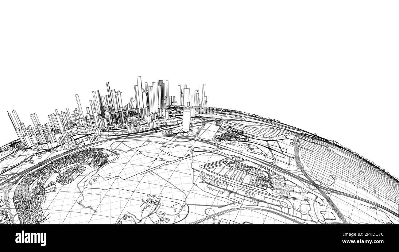 Los angeles vector outline map Black and White Stock Photos & Images ...