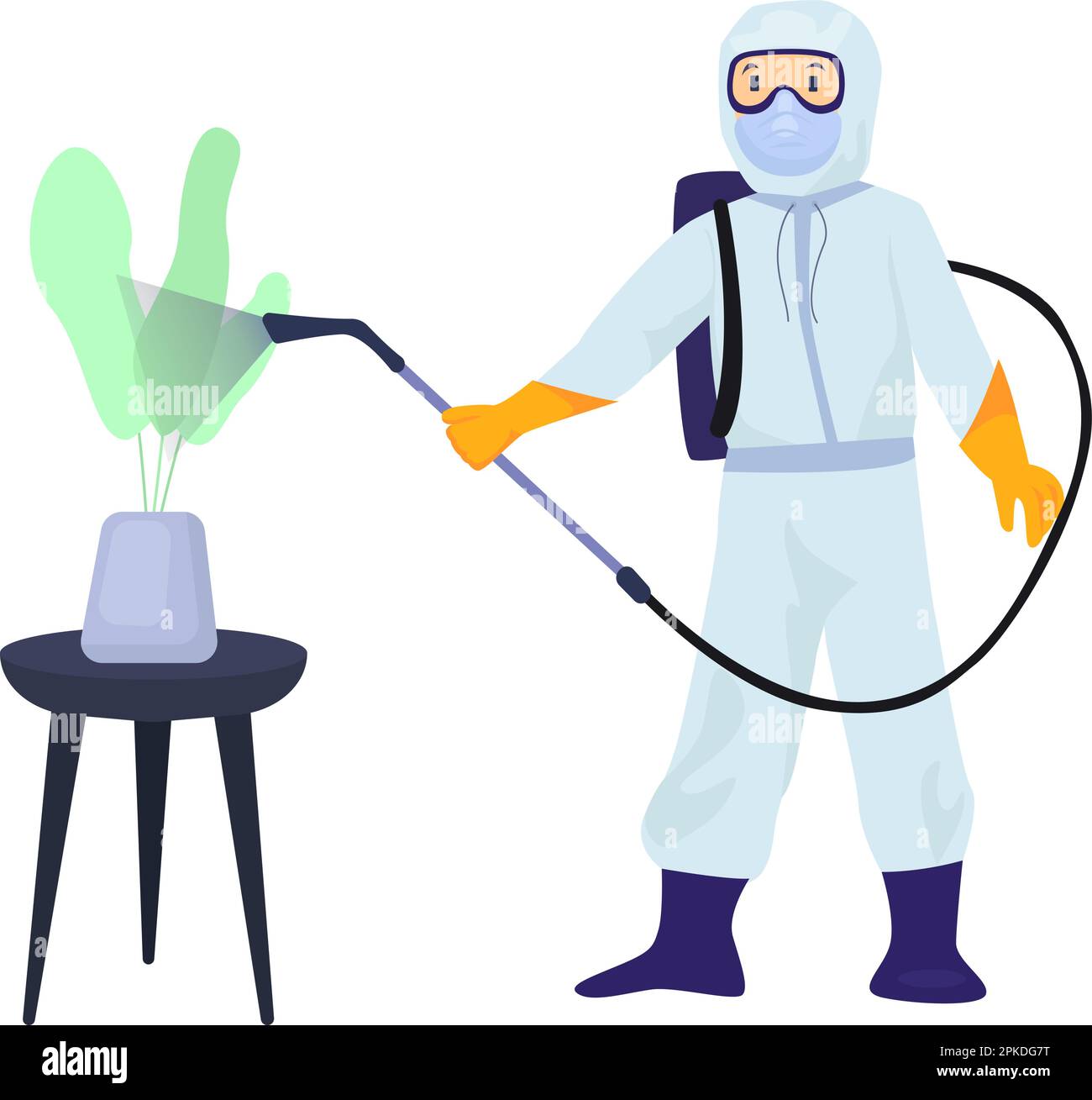Plant disinfection illustration in color cartoon style. Editable vector ...