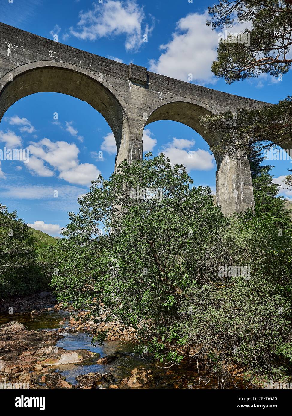 iconic Glenfinnan viaduct of the jacobite steam train in the scottish ...
